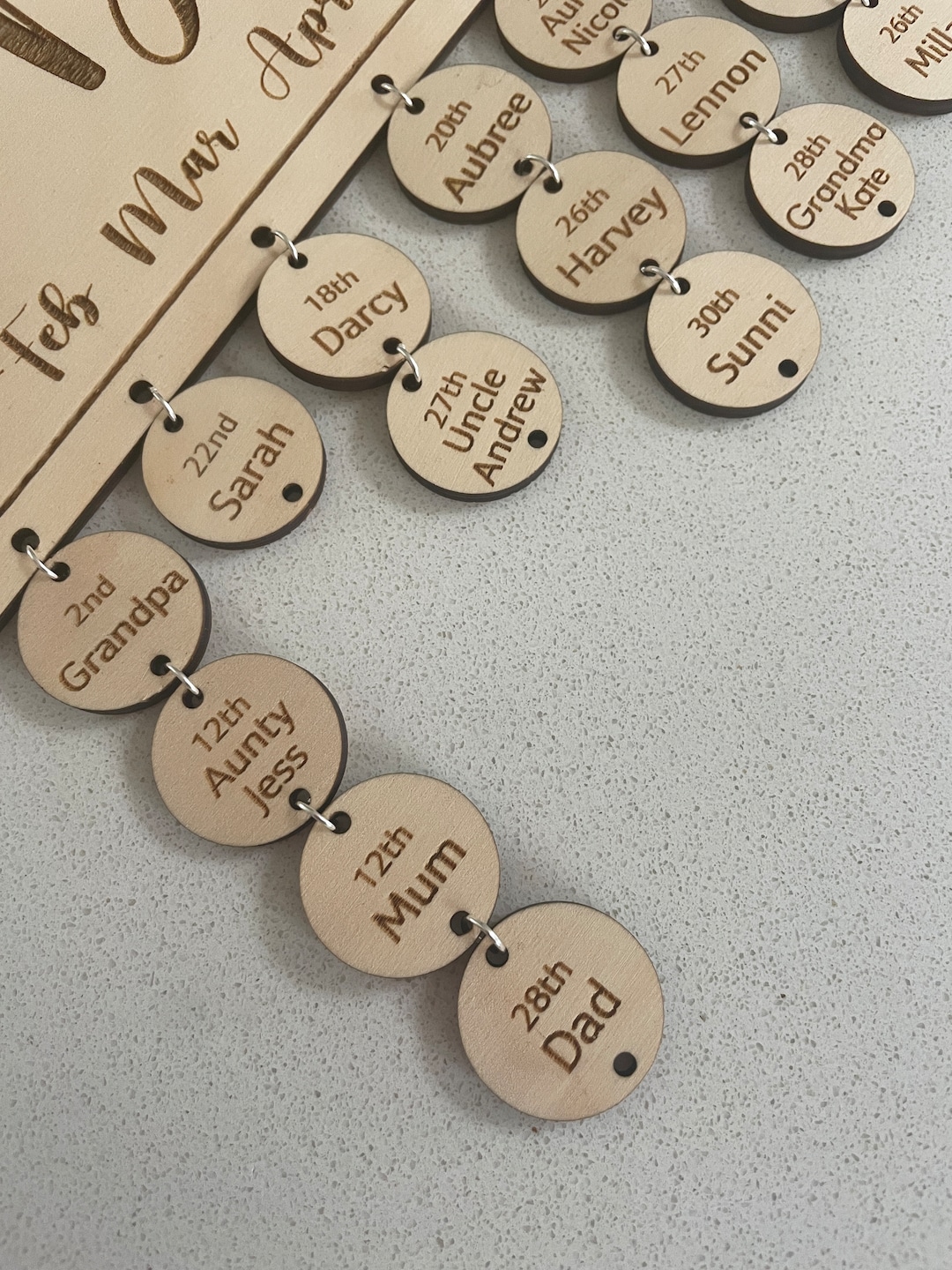 Additional Birthday Calendar Wall Hanging Discs - Etsy