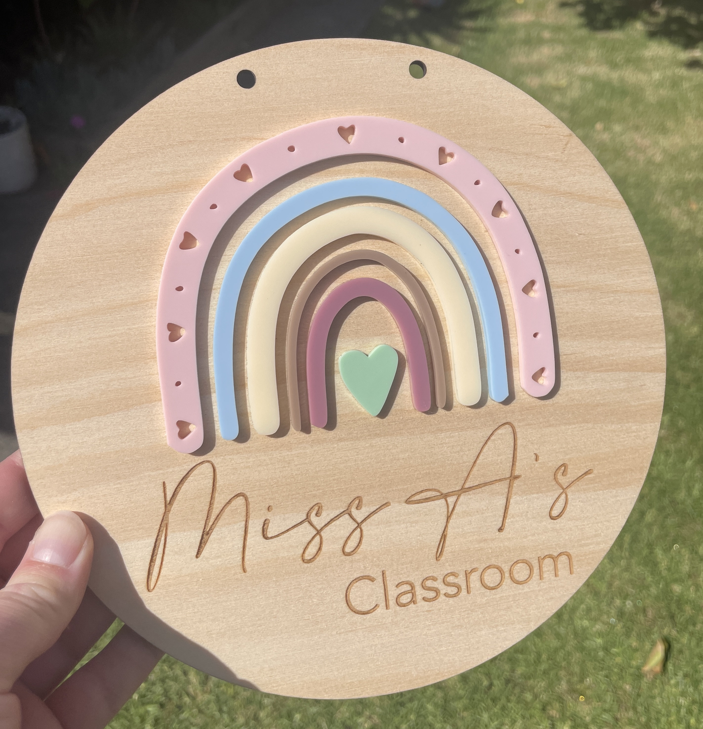 Rainbow Acrylic & Wood Classroom Sign - Etsy