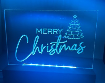 Christmas Snowscape Personalized LED Sign, Home Decor, Christmas Decor ...