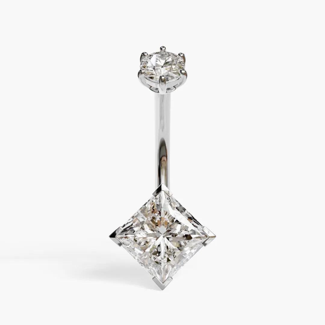 Jolie Co 14k, 18k Solid White Gold & Platinum - 2ct. Princess ...