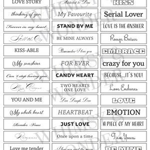 Printable Sentiment Word Labels for Cardmaking and Junk Journaling Love ...