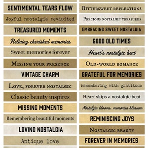 Printable Sentiment Word Labels for Cardmaking and Junk Journaling ...