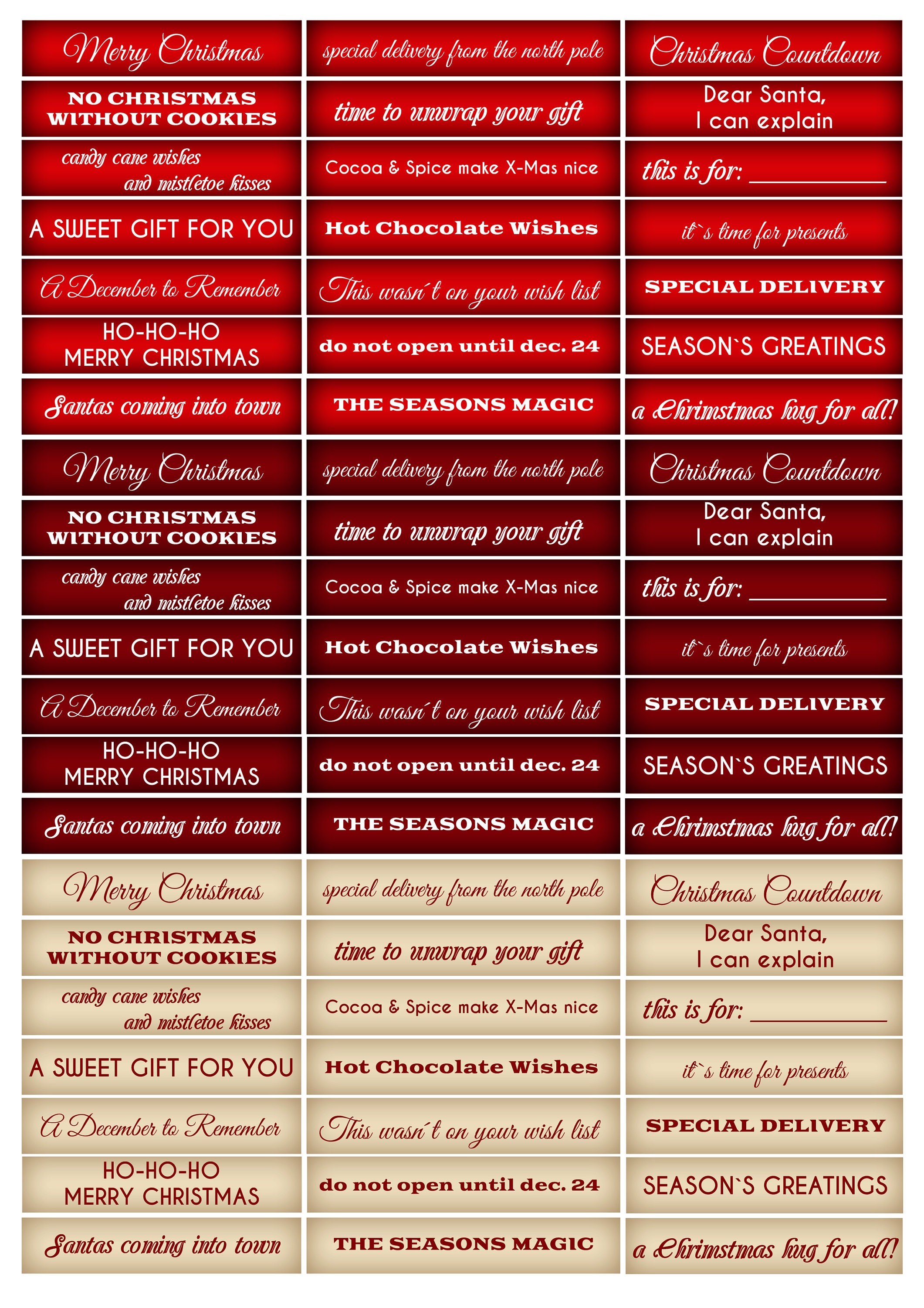 Printable Sentiment Word Labels for Cardmaking and Junk Journaling ...