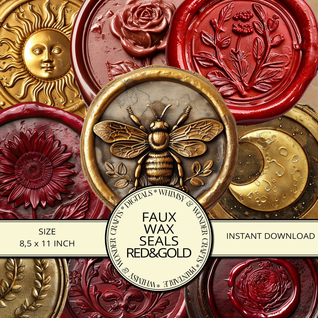 Faux Wax Seals Printable - Assortment of 32 Seals - 2 Sizes - Instant ...