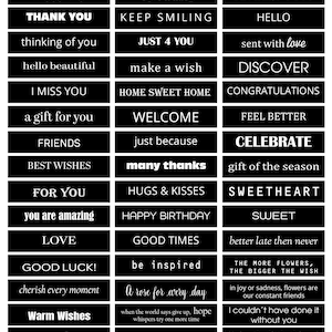 Printable Sentiment Word Labels for Cardmaking and Junk Journaling ...