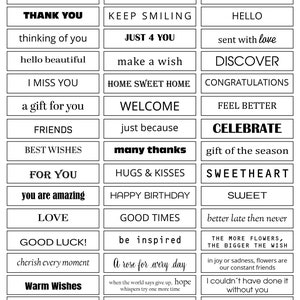 Printable Sentiment Word Labels for Cardmaking and Junk Journaling ...