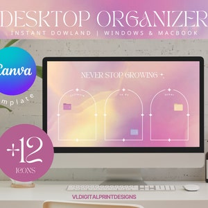 Desktop Wallpaper Organizer Editable With Matching Color Folder Icons ...