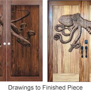 Custom Carved Doors for Homes and Businesses. Octopus, Ocean Theme, and ...