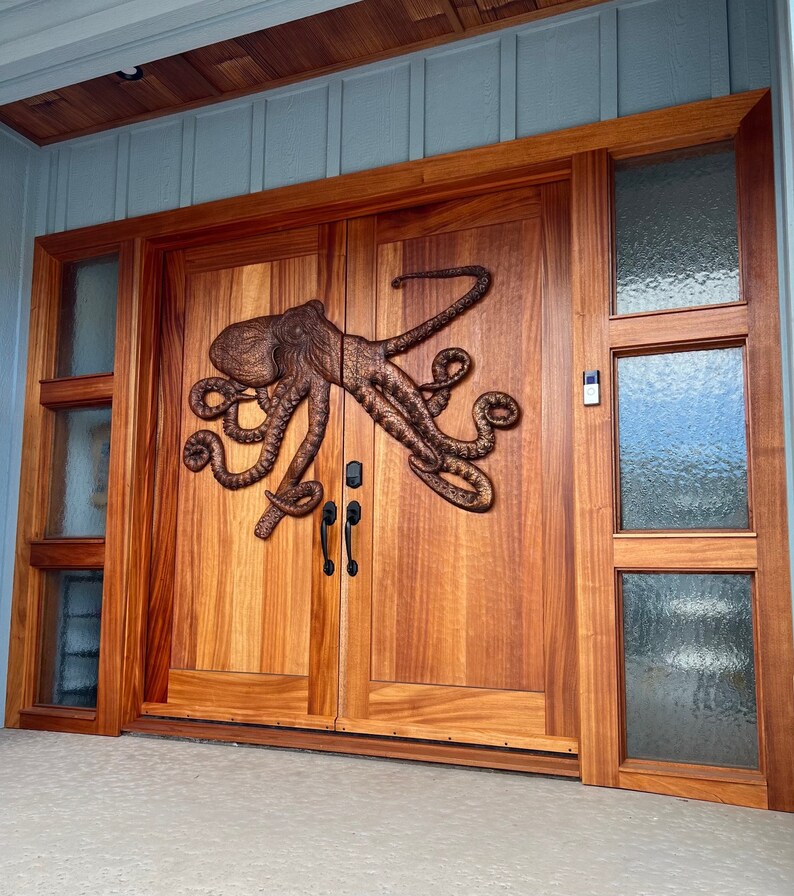 Custom Carved Doors for Homes and Businesses. Octopus, Ocean Theme, and ...
