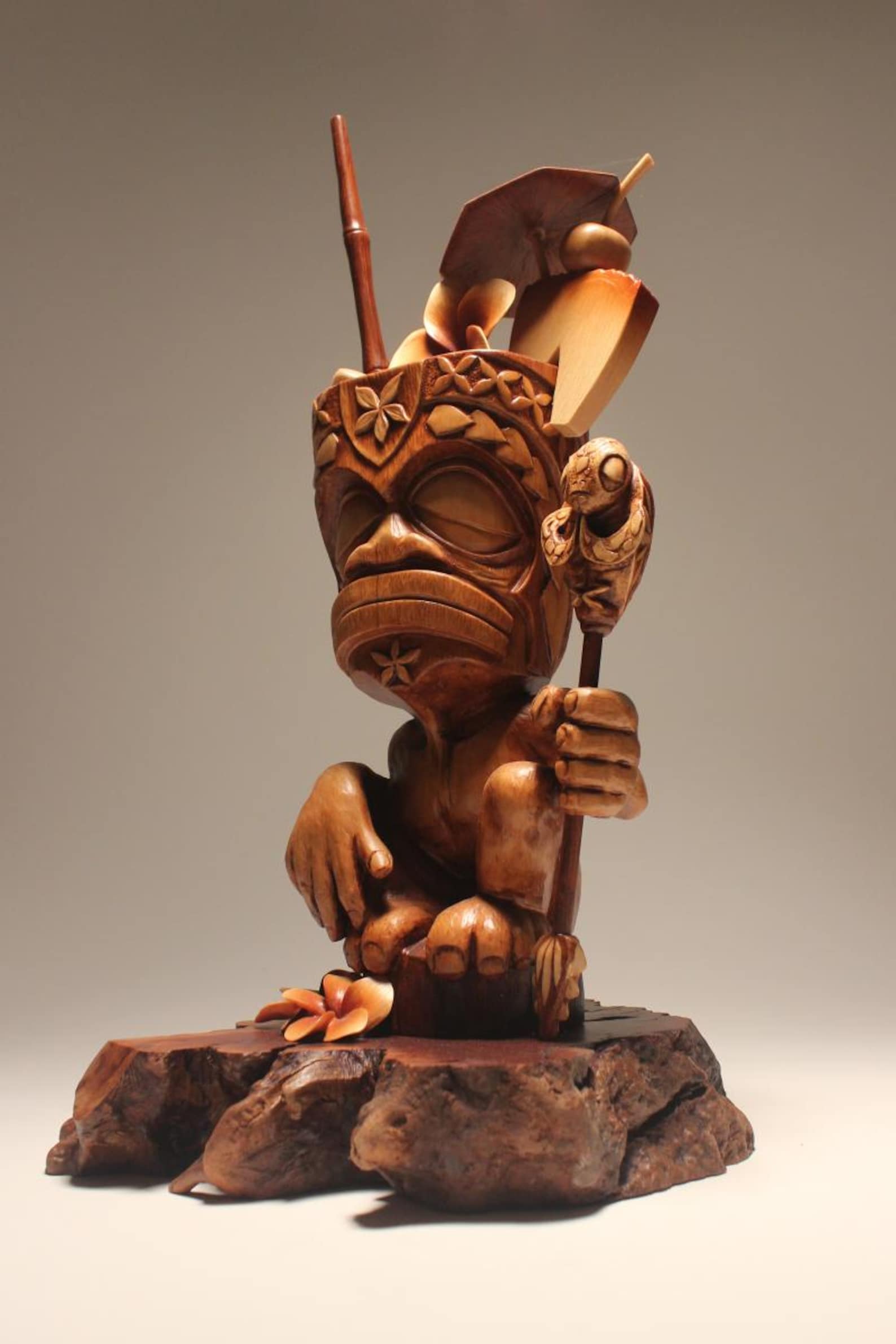 Carved Tiki Statues by the Puna Carver. Tikis Are Hand Carved on Big ...