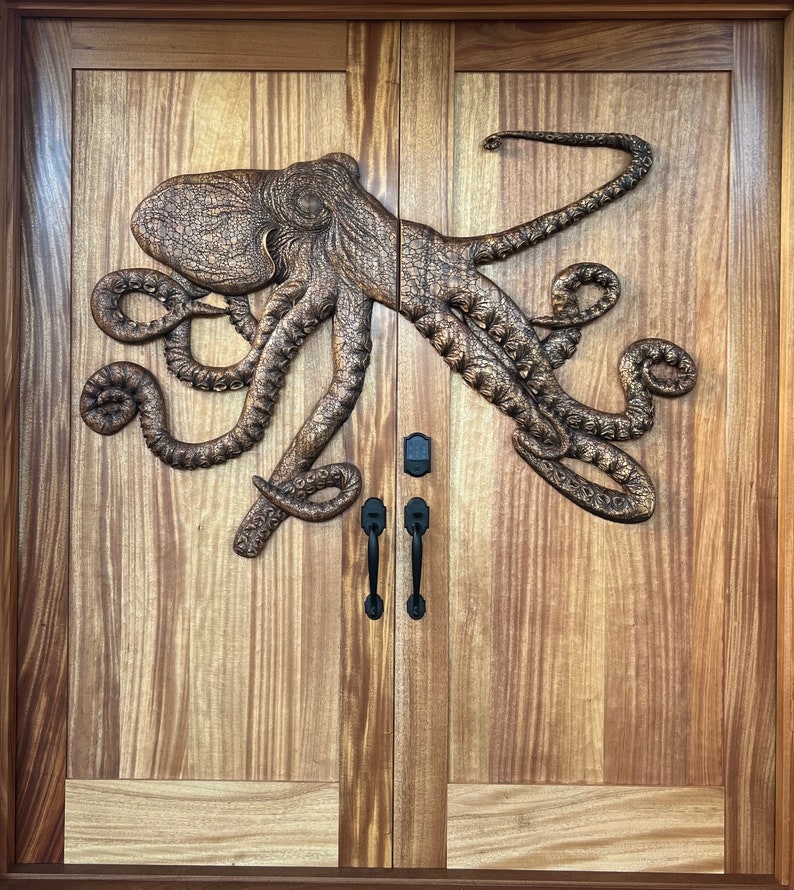 Custom Carved Doors for Homes and Businesses. Octopus, Ocean Theme, and ...