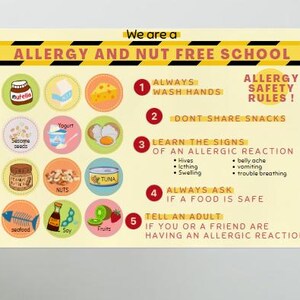 Allergy FREE Poster - Printable School Poster Classroom Allergy ...