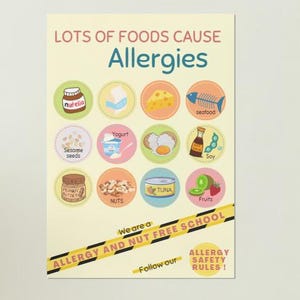 Allergy FREE Poster - Printable School Poster Classroom Allergy ...