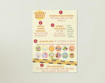 Allergy FREE Poster - Printable School Poster Classroom Allergy ...