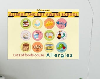 Allergy FREE Poster - Printable School Poster Classroom Allergy ...