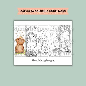 Bundle Kawaii Animals Coloring Bookmarks Printable for Adults and Kids ...