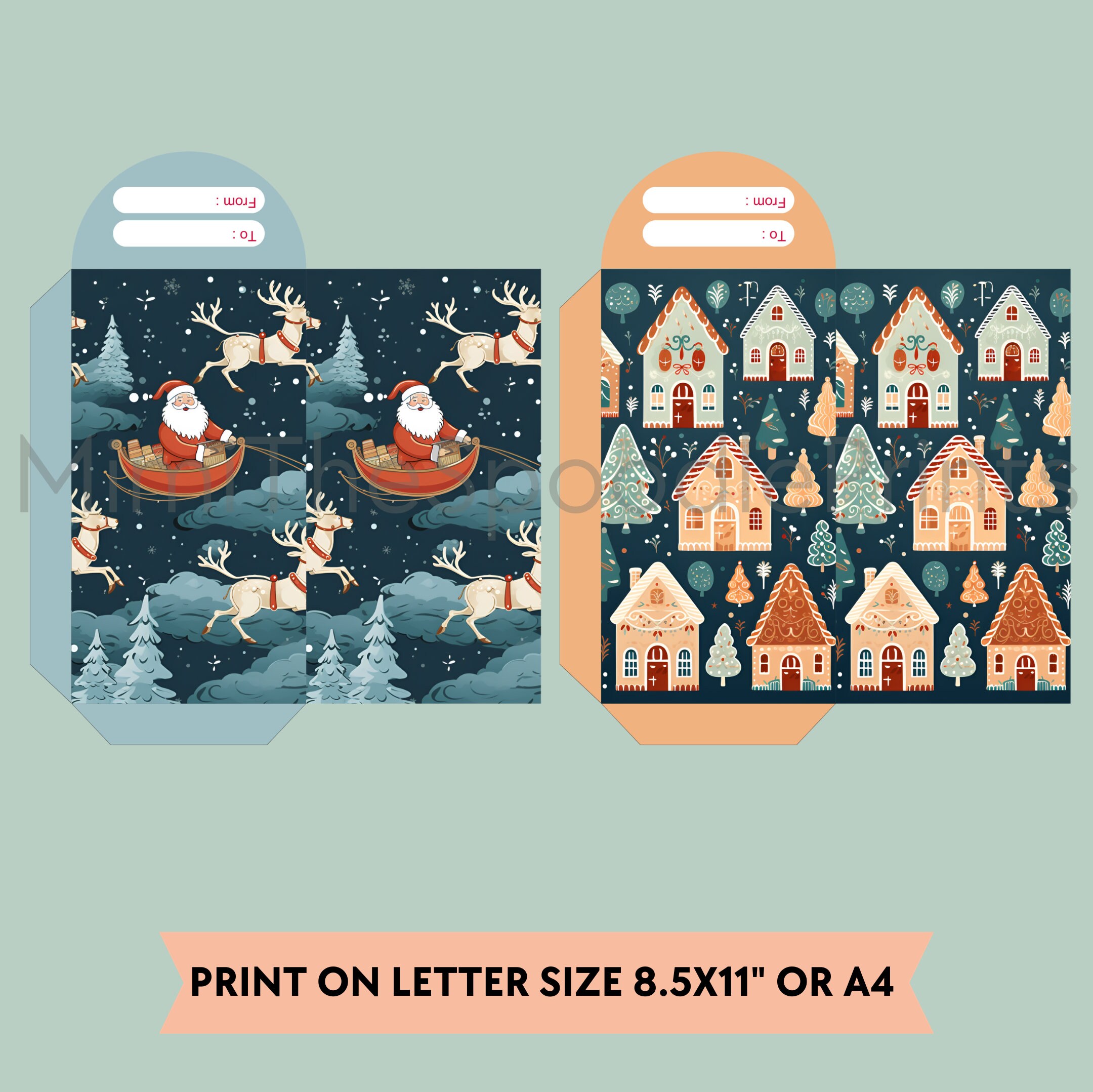 Christmas Money Envelope Template: DIY Cash Holder (digital Download ...