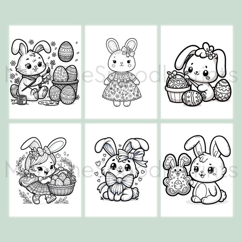 28 Easter Bunny Coloring Pages for Kids, Printable Coloring Book ...