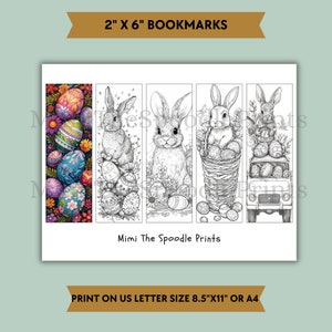 Easter Bunny Coloring Bookmarks for Kids (digital Download) - Etsy