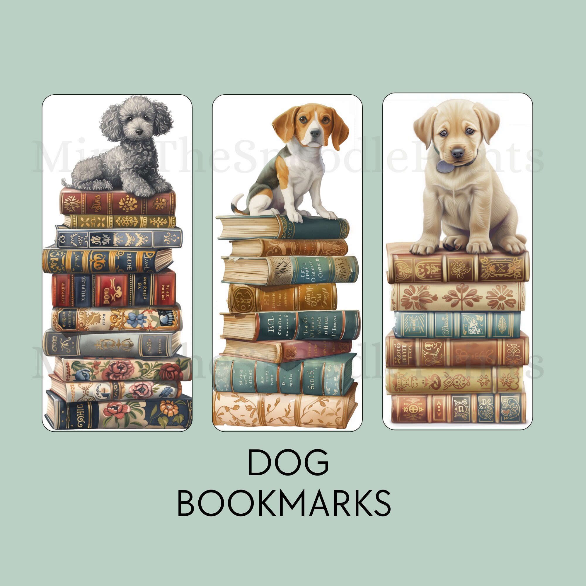 Puppies Bookmarks Printable for Dog Lover, Bookmark Set, Dog Bookmarks ...