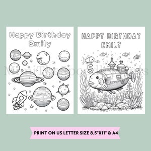 Personalized Birthday Coloring Pages for Kids, Custom Name Birthday ...