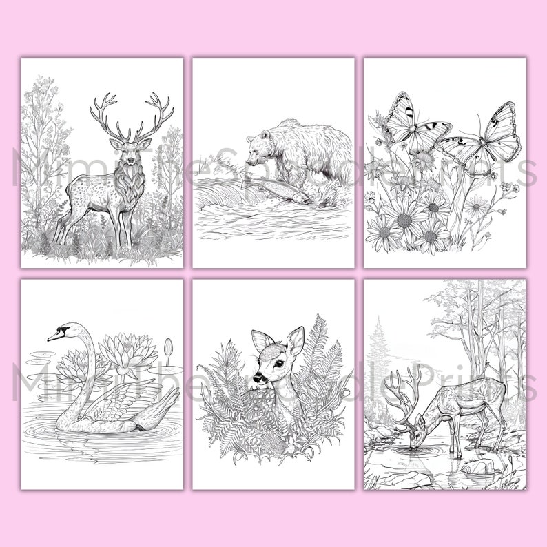 24 Forest Friends Coloring Pages, for Kids and Adults, Printable ...
