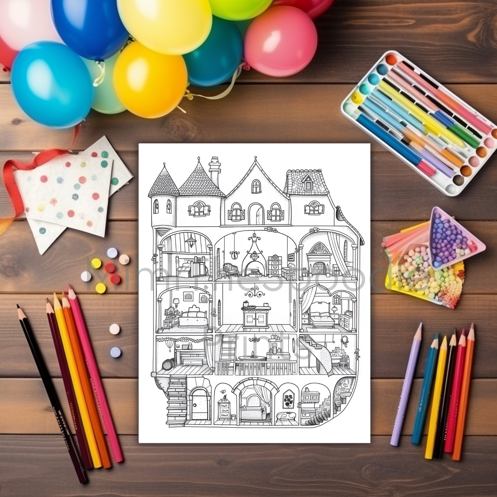 Pocket House Coloring Pages for Adults: Tiny Homes Printable (digital ...