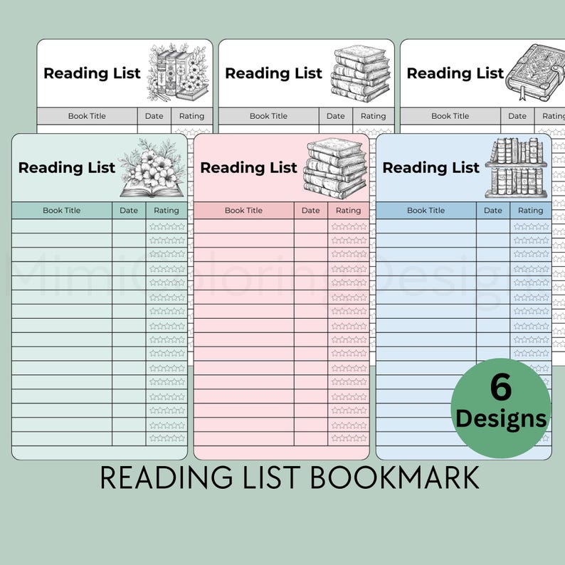 Library Card Bookmark, Printable Reading List Tracker, Book Tracker ...