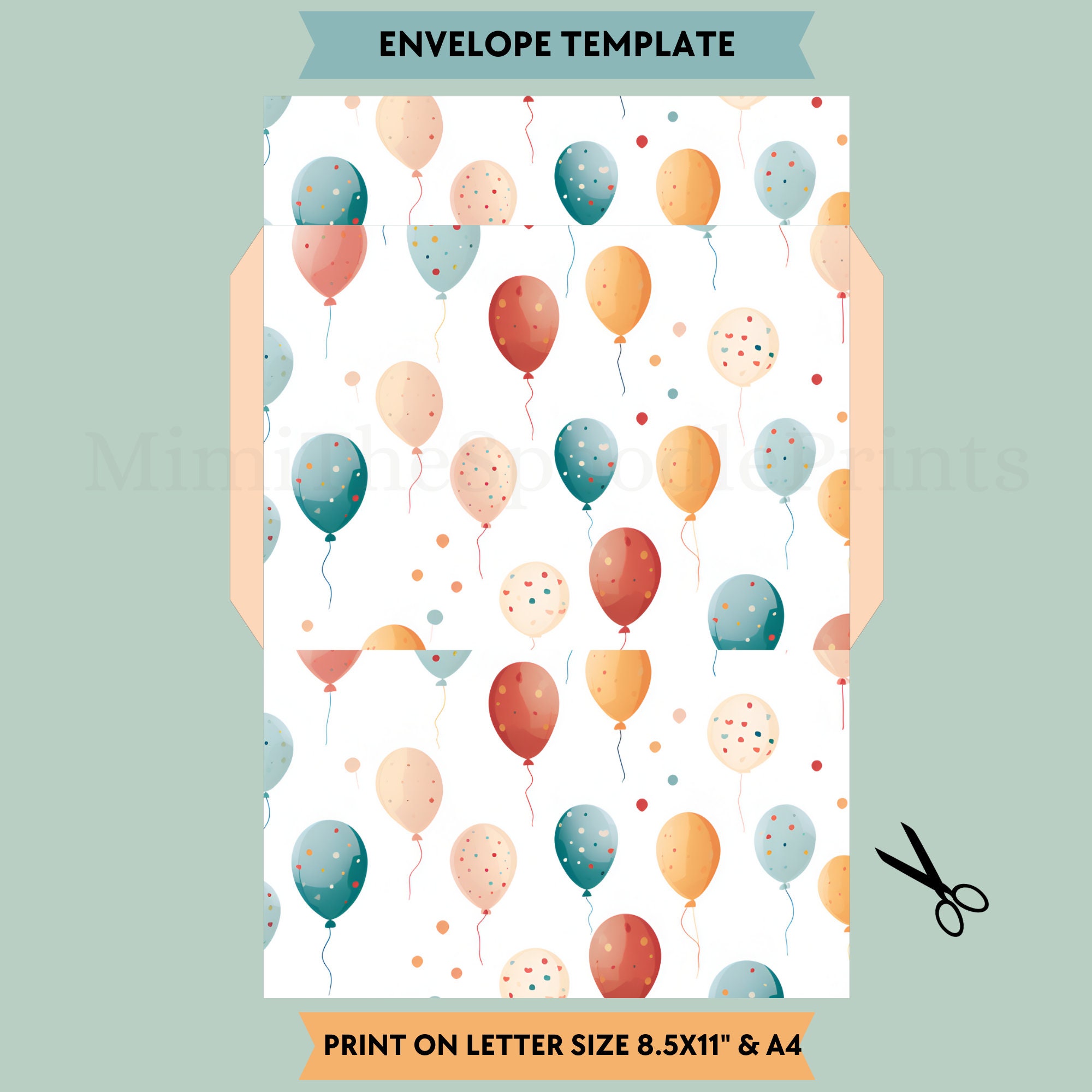 Birthday Card Printable, for Kids and Adults, Happy Birthday, Balloon ...