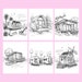 27 Tiny Home Coloring Pages, for Adults, Printable Coloring Book, Home ...