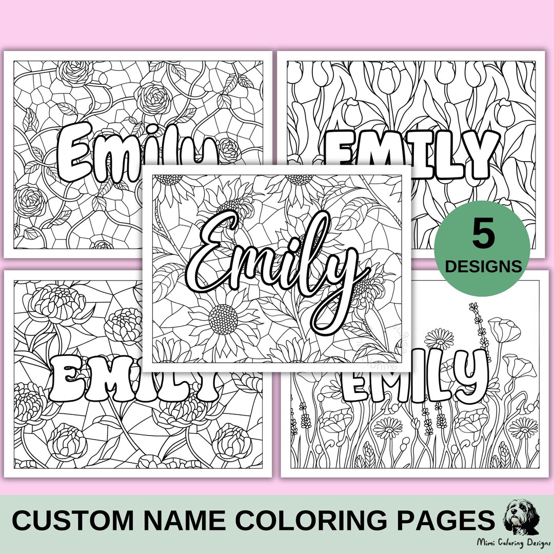Printable Custom Name Coloring Pages for Adults and Kids, 5 Pages ...