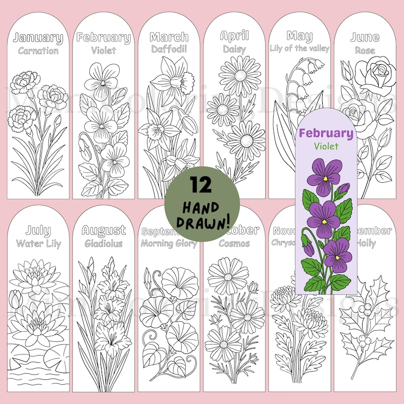 Seasonal Bookmark Coloring - Etsy UK