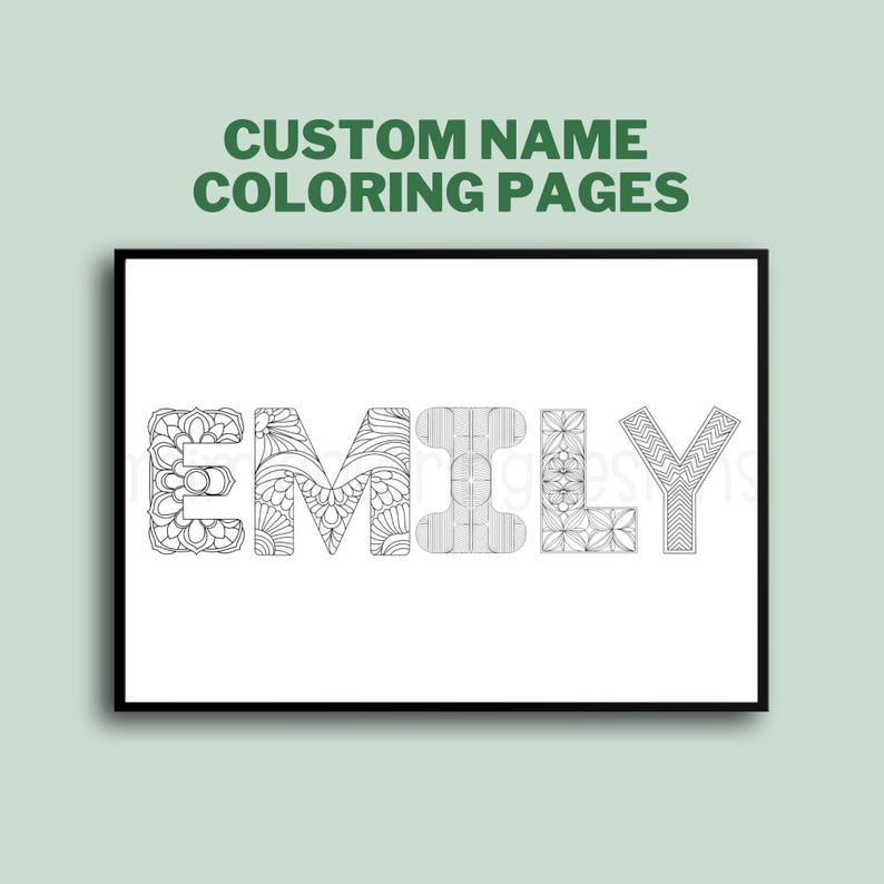 Printable Custom Name Coloring Page, Personalized Coloring ...
