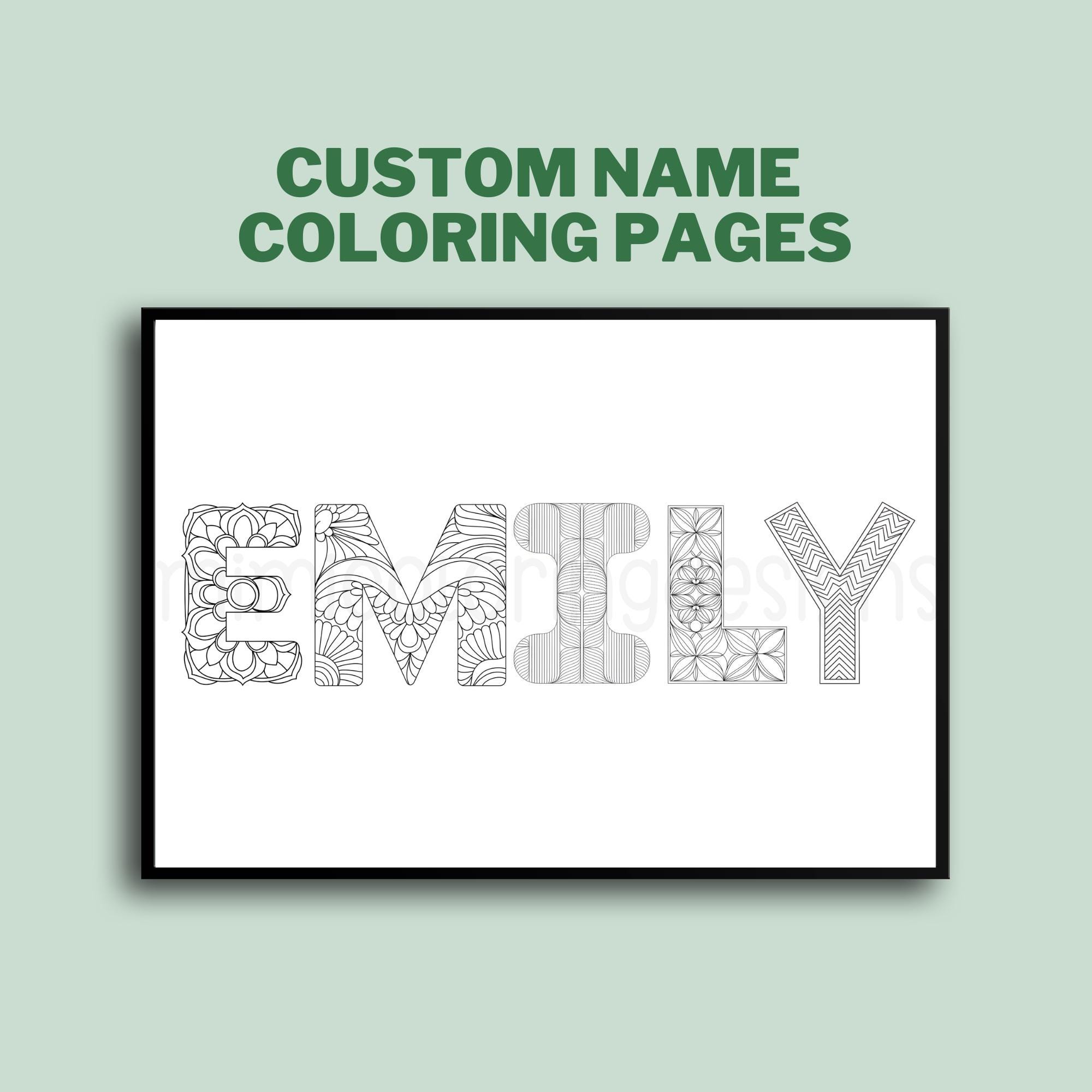 Printable Custom Name Coloring Page, Personalized Coloring ...