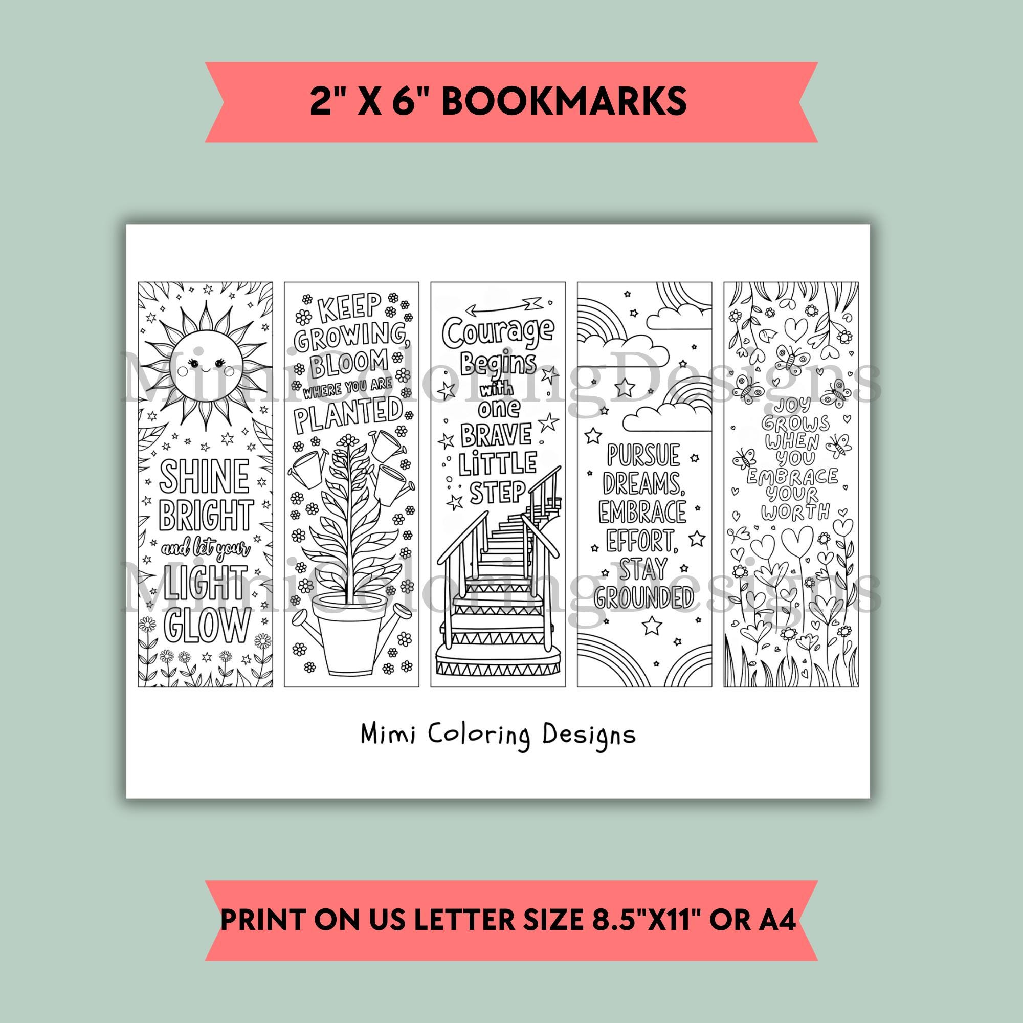 Inspirational Coloring Bookmarks Printable: Motivation Bookmark ...