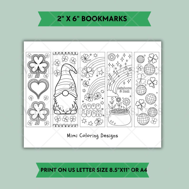 ST. PATRICK'S Day Coloring Bookmarks Printable for Kids, St Patricks ...