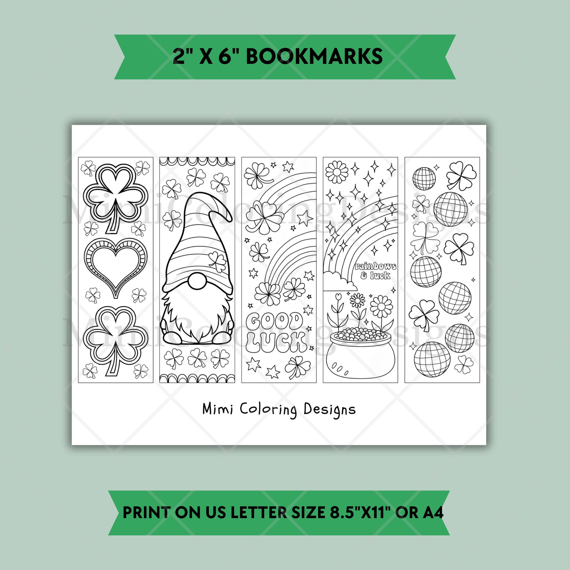 ST. PATRICK'S Day Coloring Bookmarks Printable for Kids, St Patricks ...