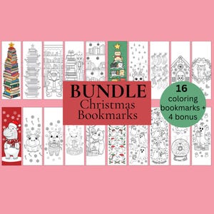 Christmas Coloring Bookmarks Bundle: Festive Cats, Hippos, Ghosts ...