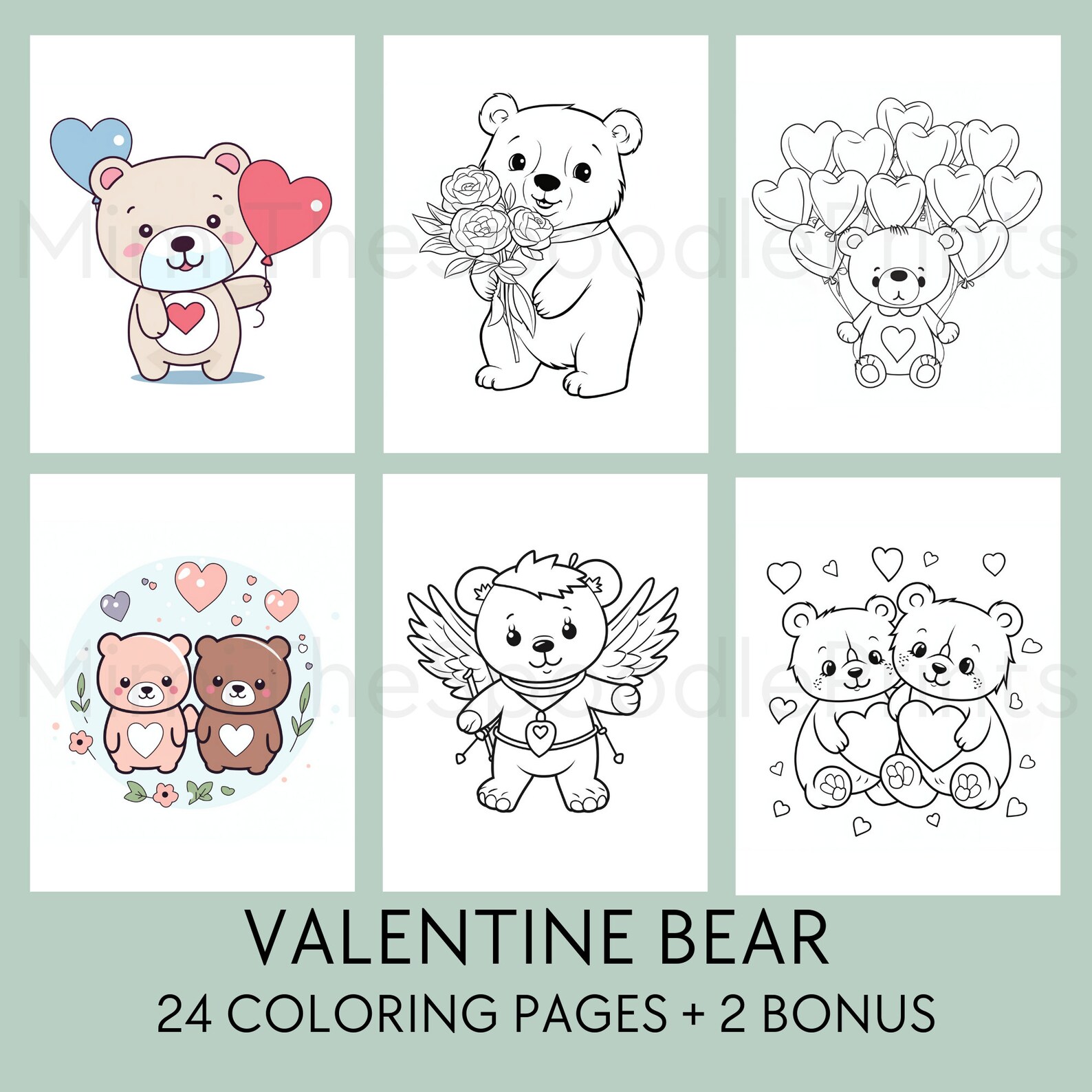 24 Valentines Day Coloring Pages for Kids, Printable Coloring Book ...