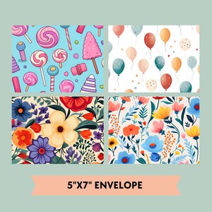 Birthday Envelope Template for Greeting Cards, Envelope 5x7, Digital ...
