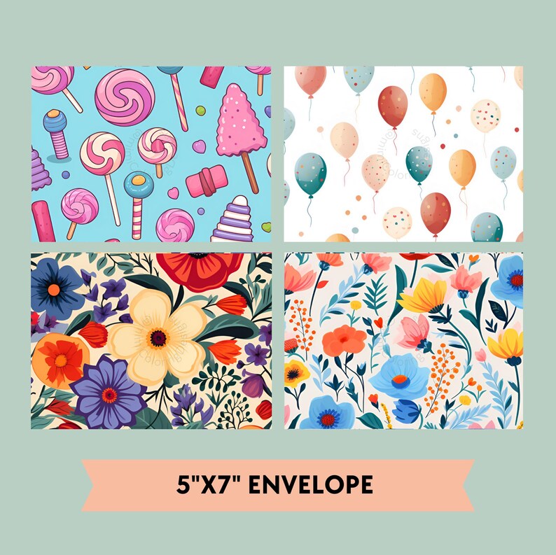 Birthday Envelope Template for Greeting Cards, Envelope 5x7, Digital ...