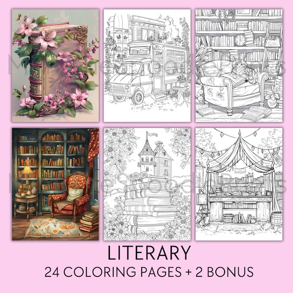 Literary Coloring Pages - Etsy