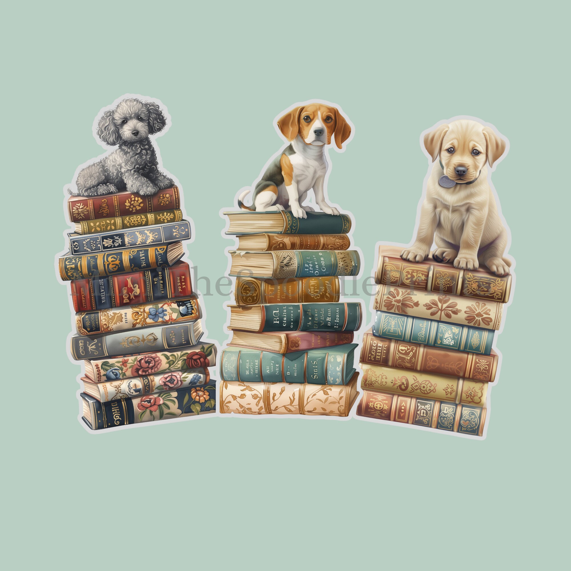 Dog Bookish Bookmarks Printable: Book Lover Gift, Reading Nook Decor ...