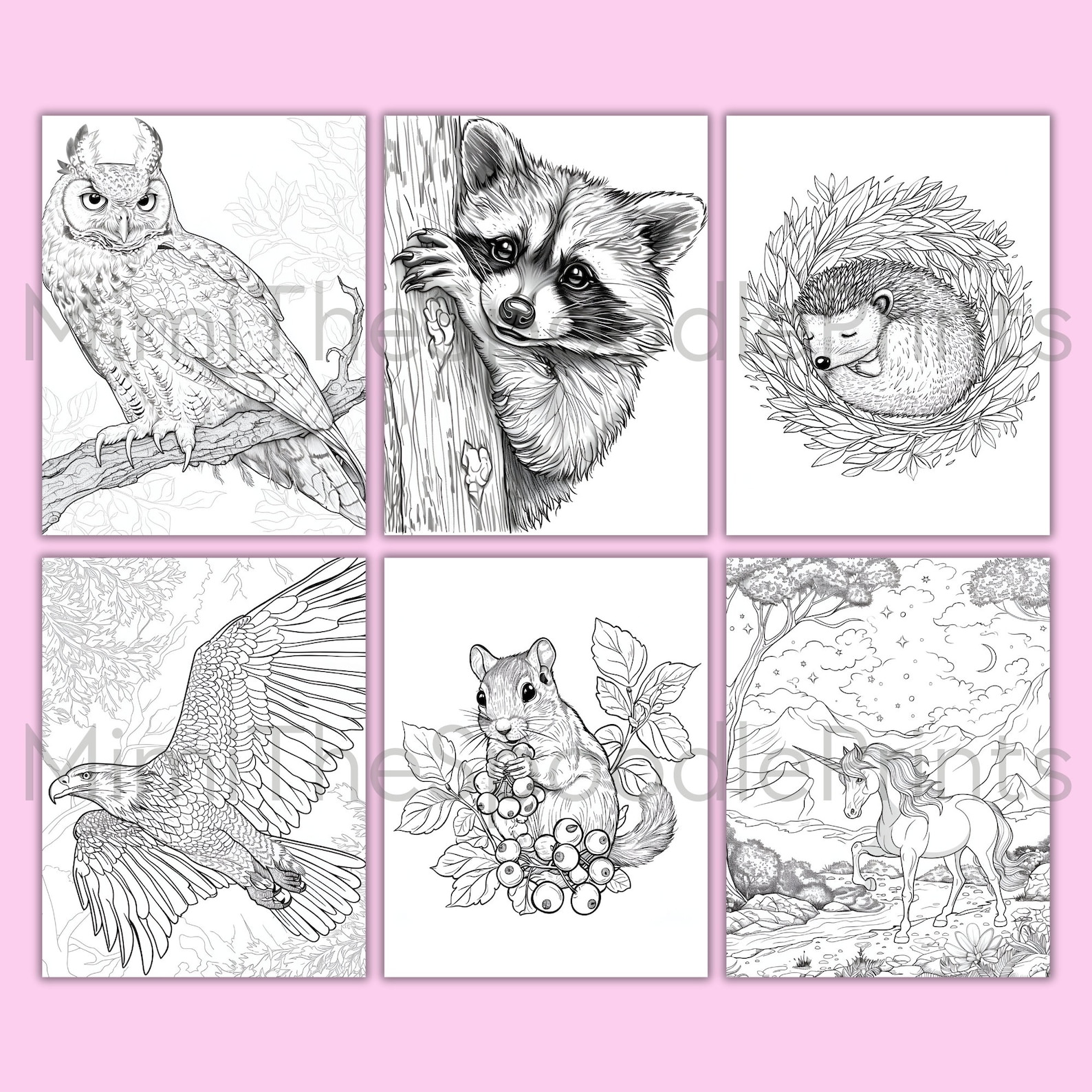 24 Forest Friends Coloring Pages, for Kids and Adults, Printable ...