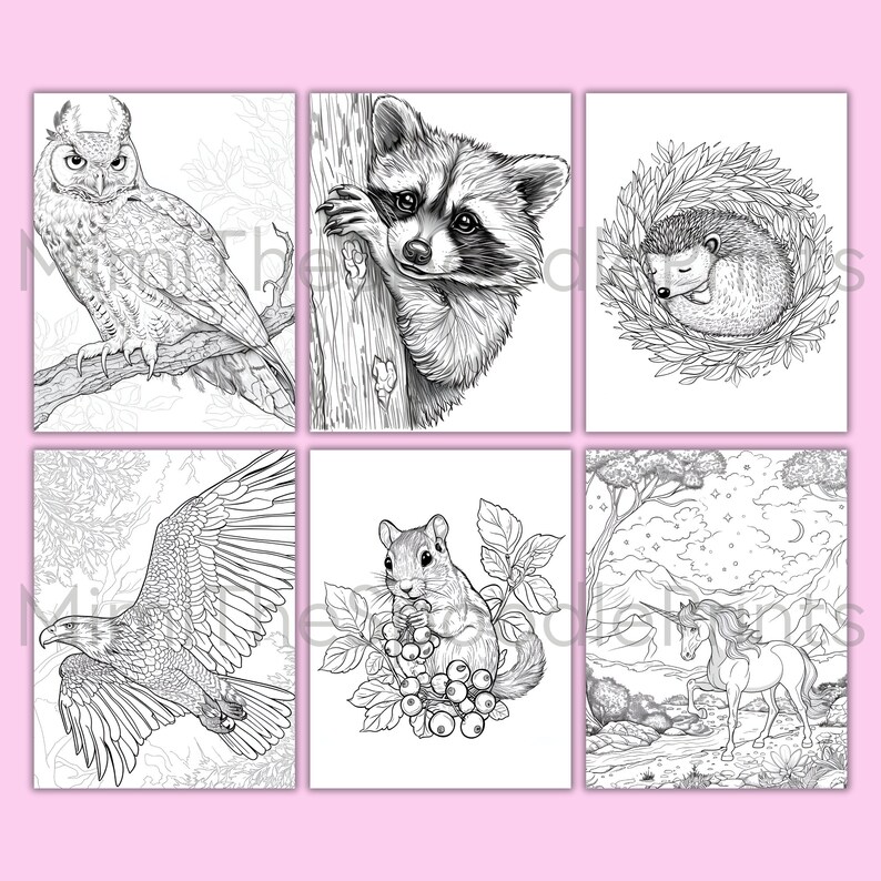 24 Forest Friends Coloring Pages, for Kids and Adults, Printable ...