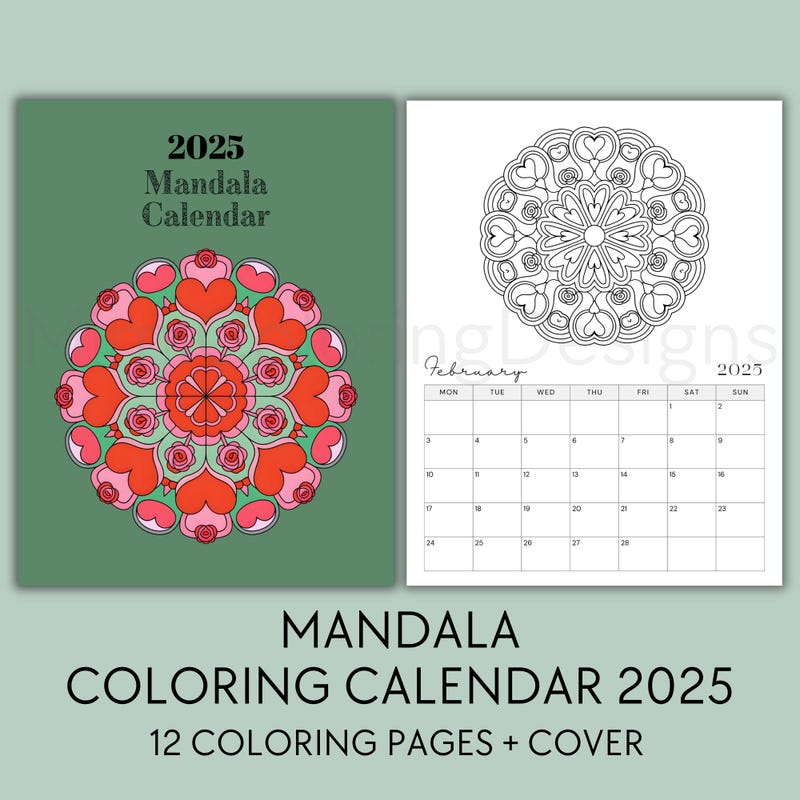 2025 Mandala Calendar - Etsy