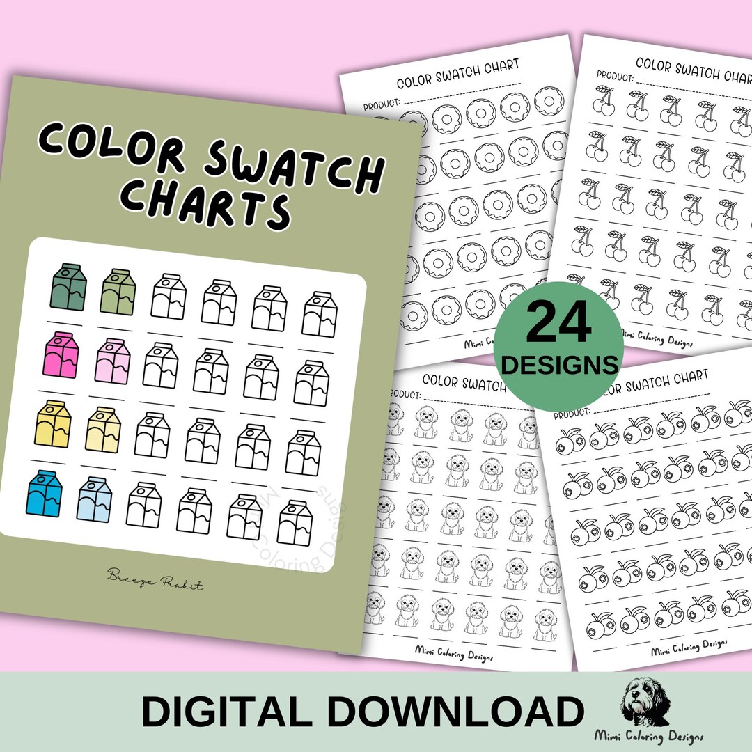 Blank Color Swatch Pages for Your Markers, Color Swatch Template, Color ...