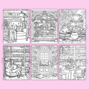 Enchanted Library Coloring Book: 24 Printable Pages for Adults (digital ...