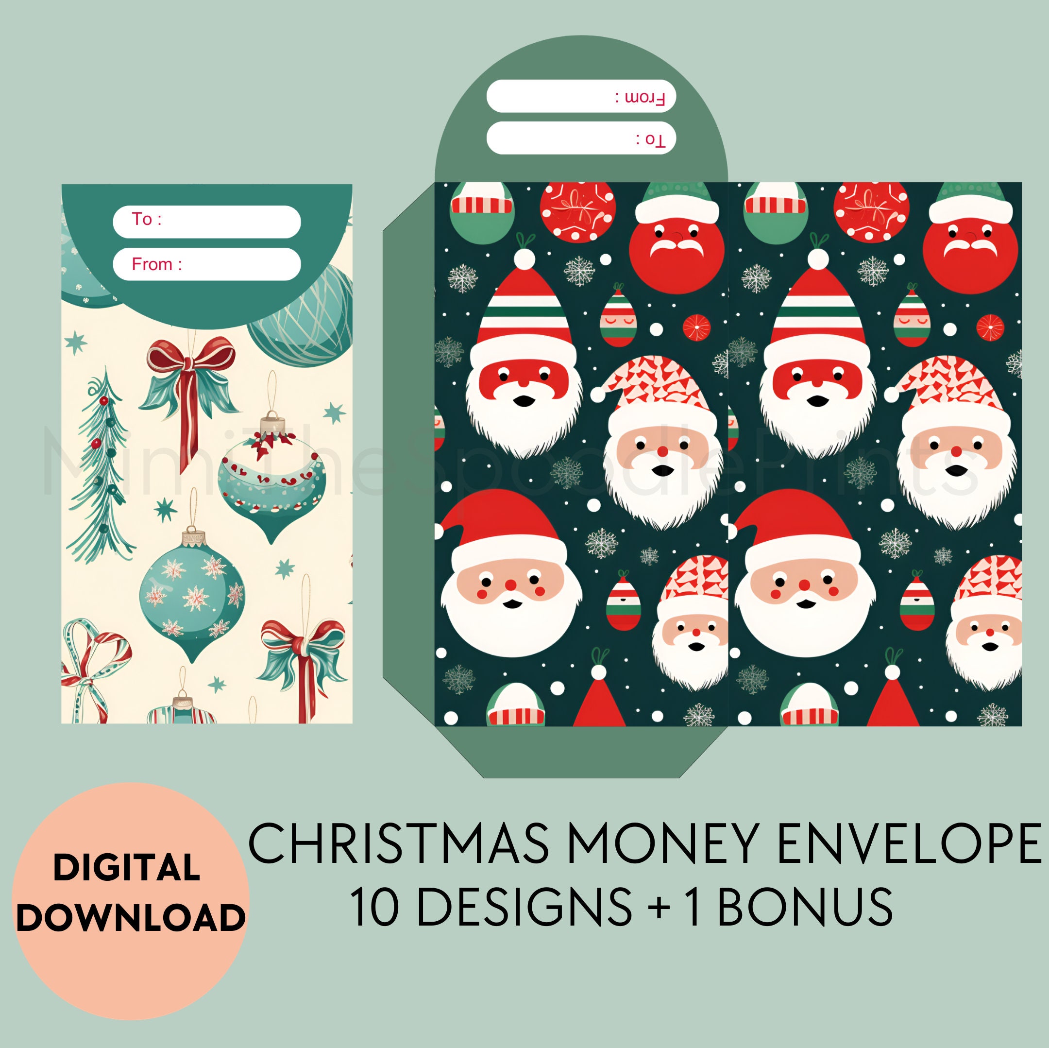 Christmas Money Envelope Template, Money Holder, Money Envelope, Cash ...