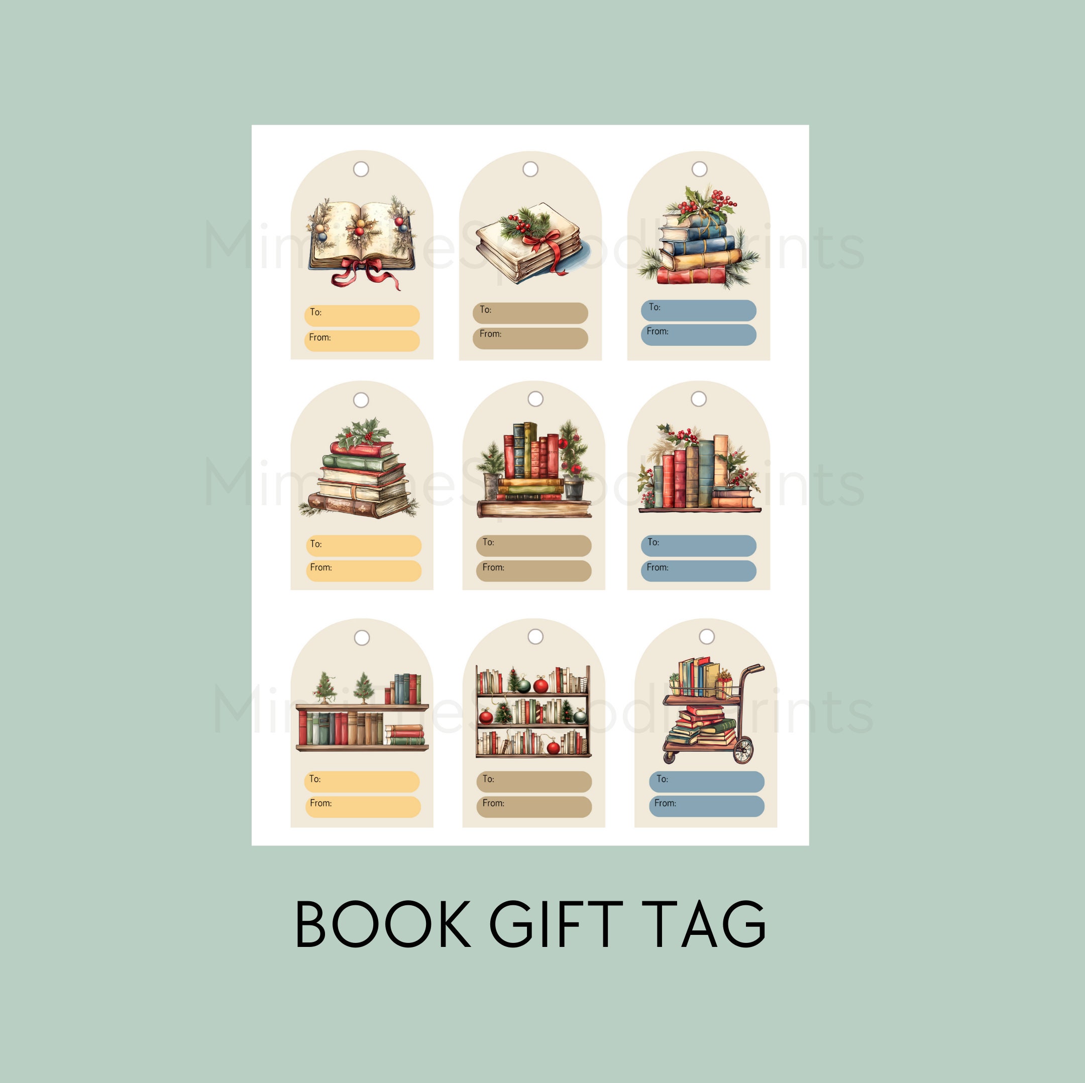 Printable Book Gift Tag Template, for Book Lovers, for Bookworm, for ...